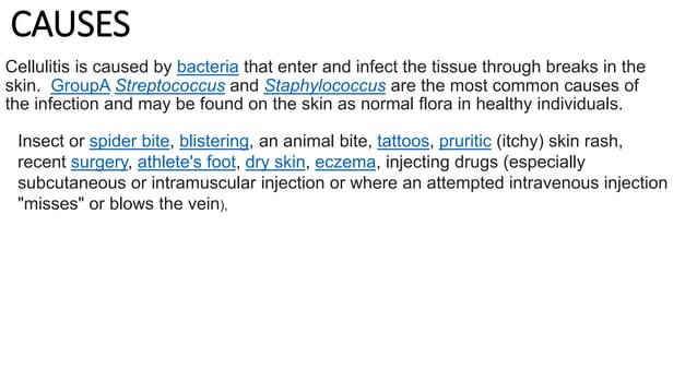 Cellulitis | PPTX | Skin and Dermatology | Diseases and Conditions