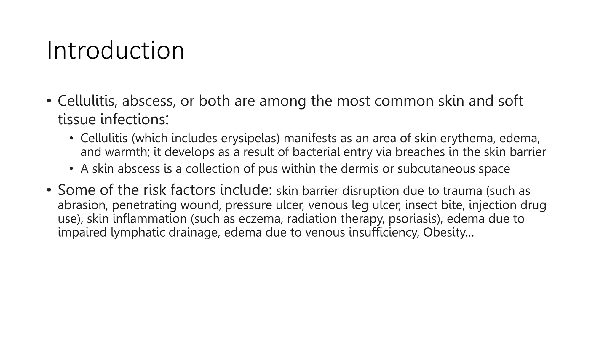 Cellulitis, erysipelas, abscess presentation | PPTX