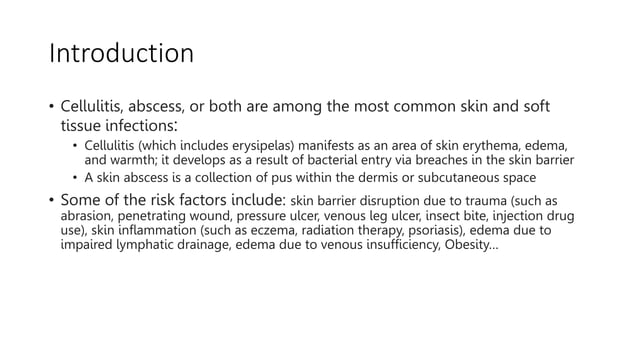 Cellulitis, erysipelas, abscess presentation | PPTX | Infectious ...