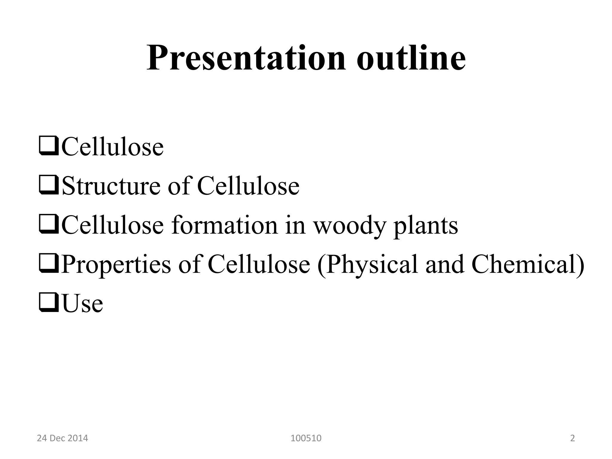 Cellulose and it's properties | PPTX