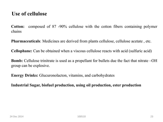 Cellulose and it's properties | PPTX | Chemistry | Science