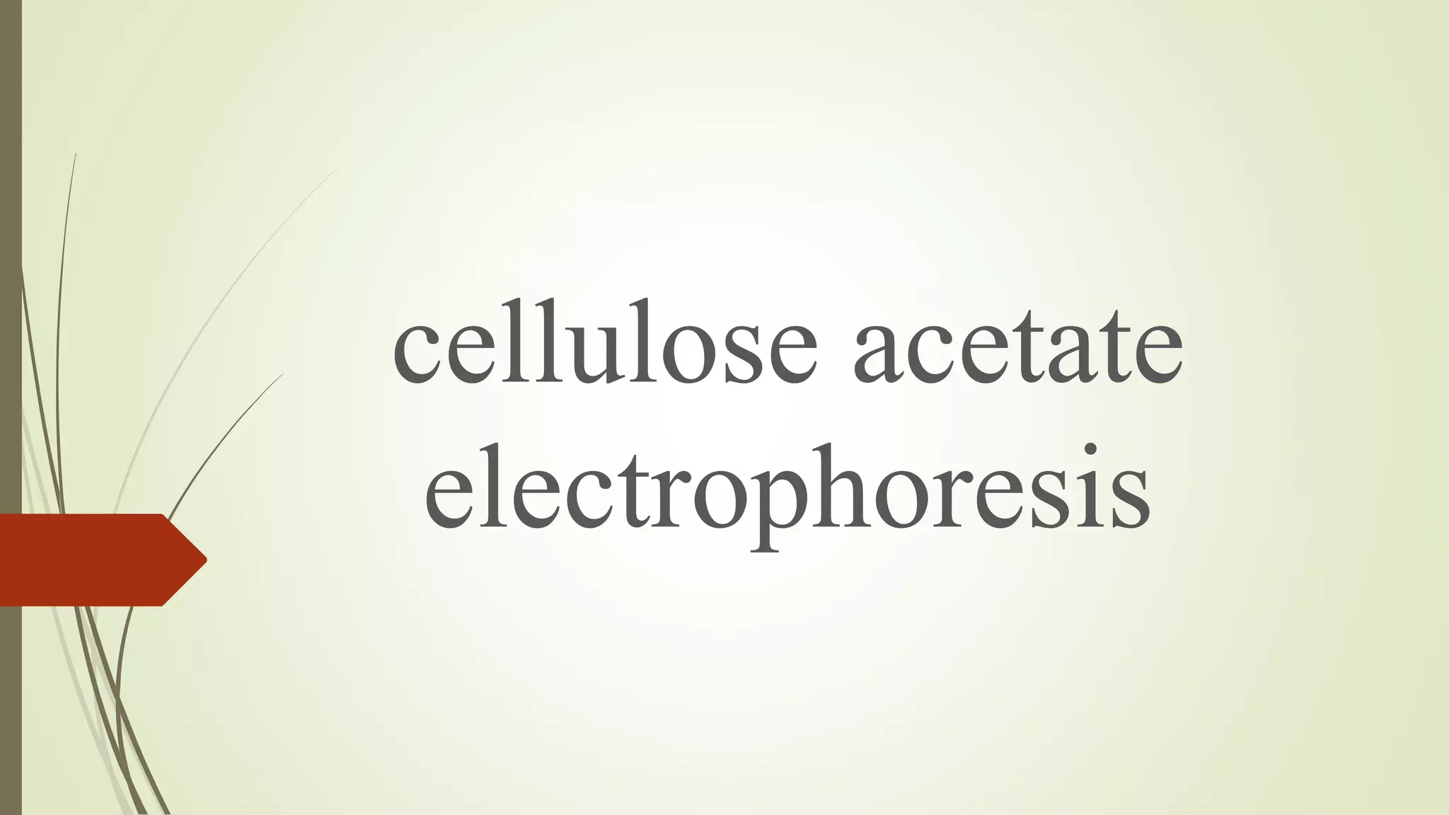 Cellulose acetate electrophoresis | PPTX
