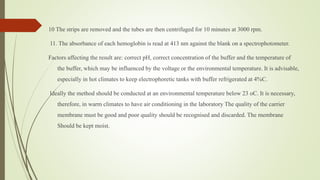 Cellulose acetate electrophoresis | PPTX