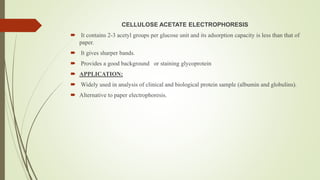 Cellulose acetate electrophoresis | PPTX