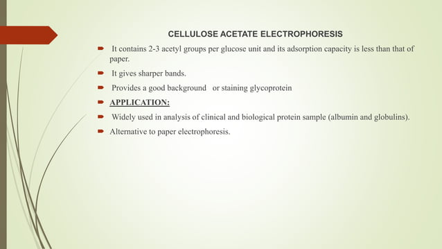 Cellulose acetate electrophoresis | PPTX