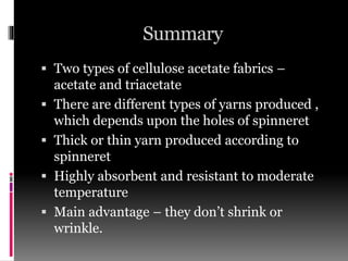 Man Made fiber -Cellulose acetate | PPTX