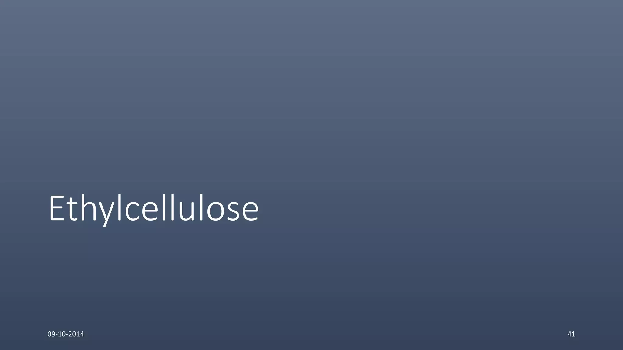 Cellulose ethers - versatile pharmaceutical excipients | PPTX | Skin ...