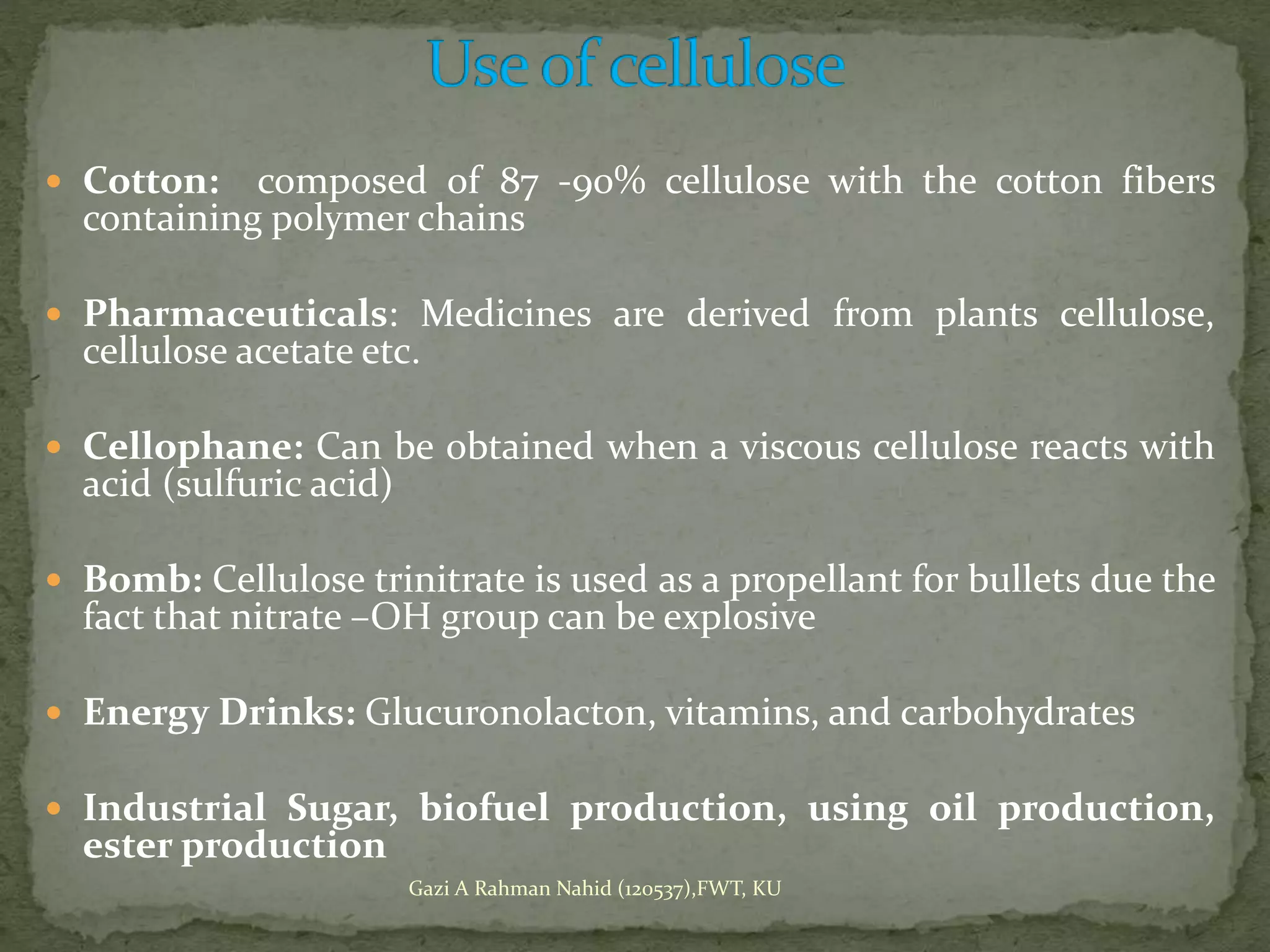 Cellulose presentation | PPTX