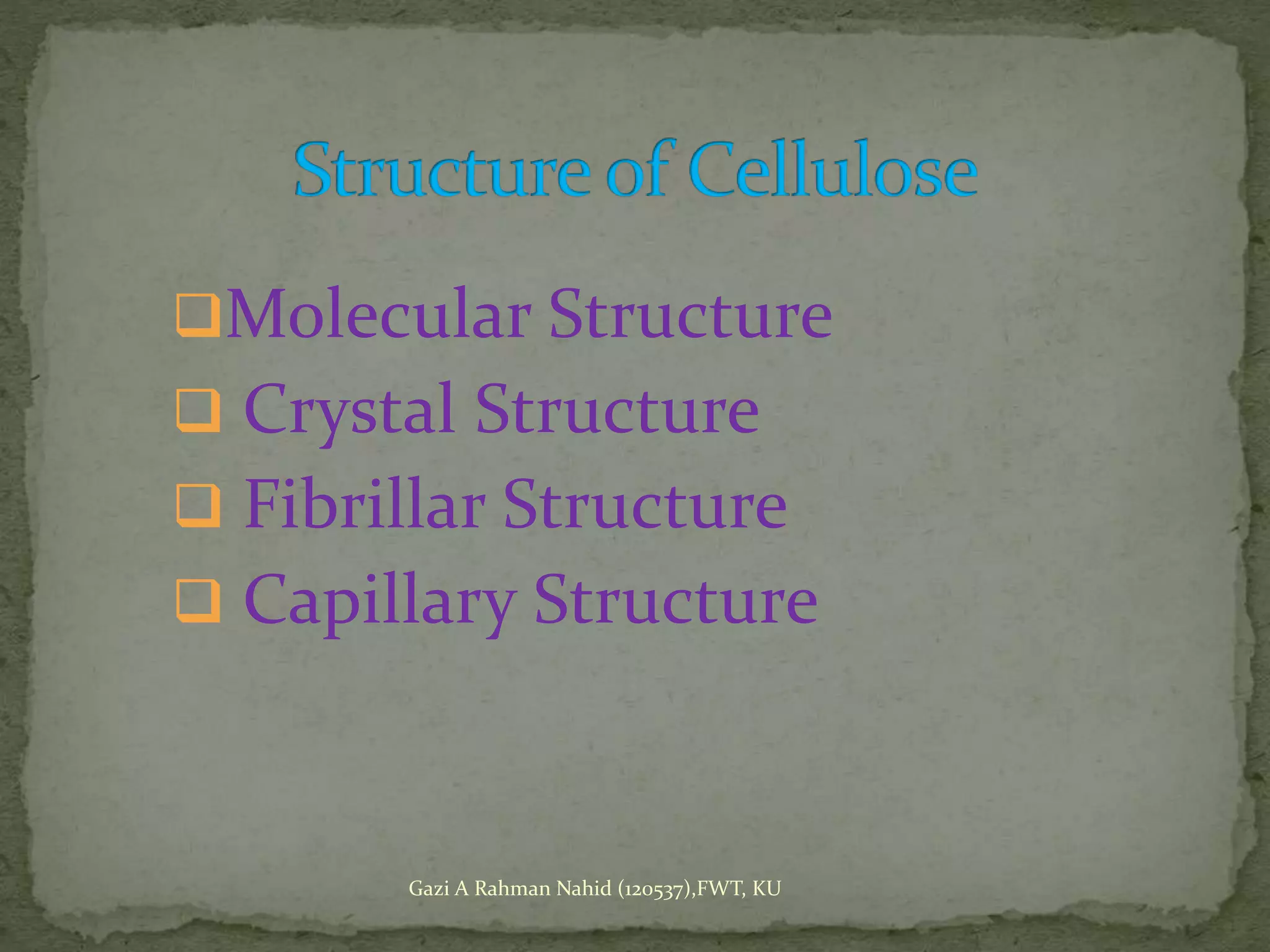 Cellulose presentation | PPTX