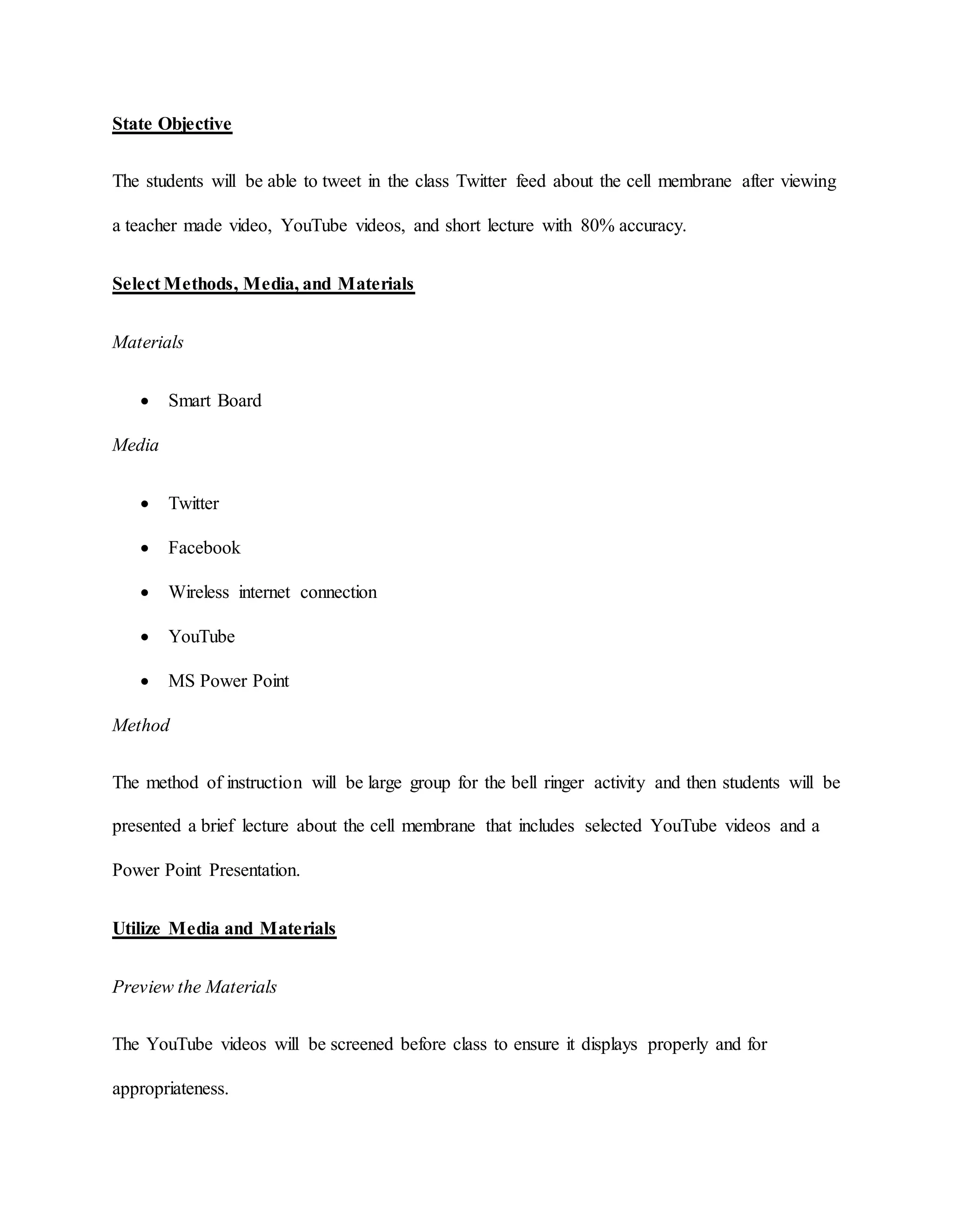 Cell unit plan day 4 | DOCX