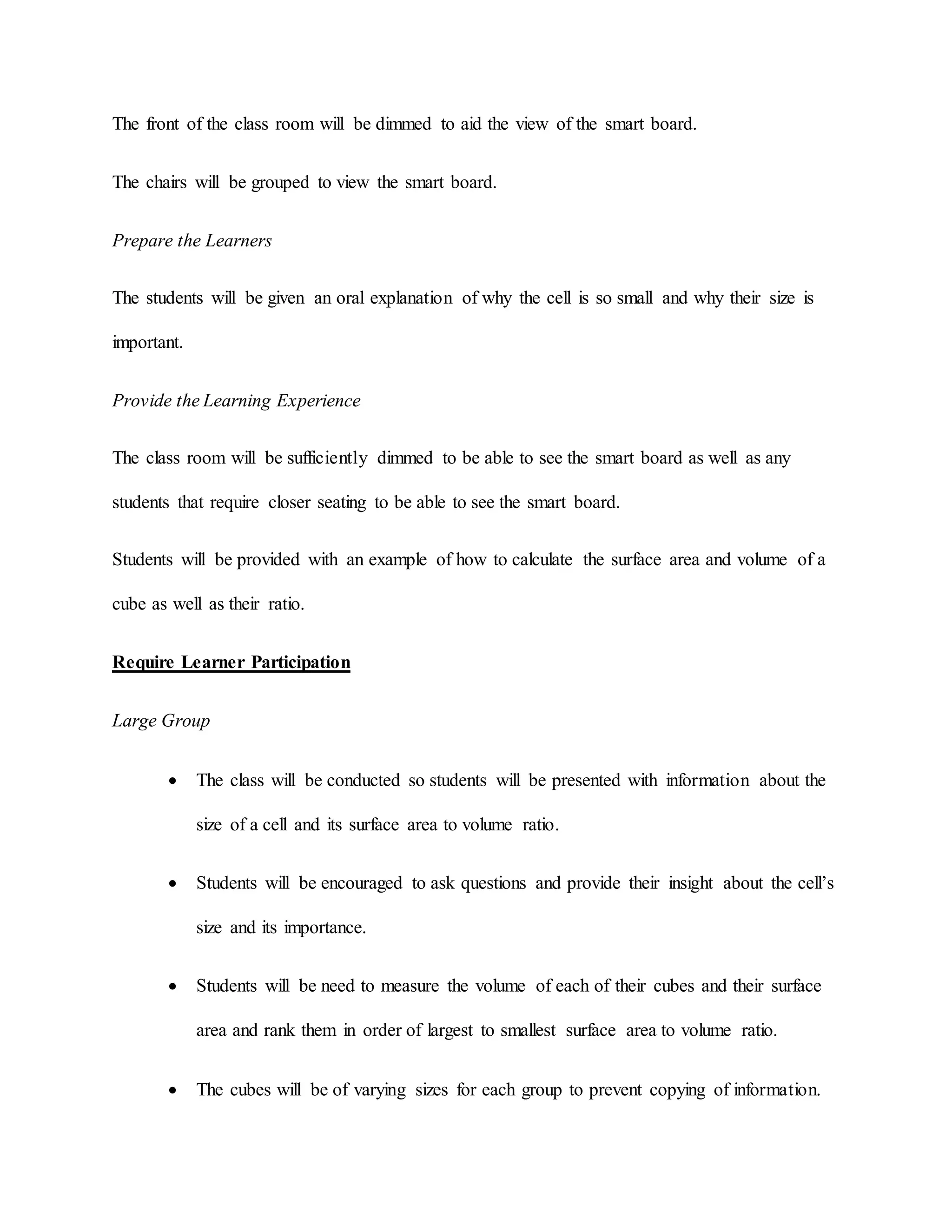 Cell unit plan day 5 | DOCX | Educational Assessment | Education