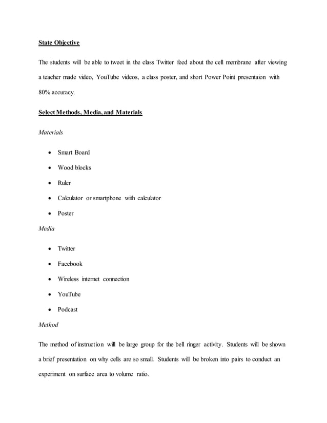 Cell unit plan day 5 | PDF