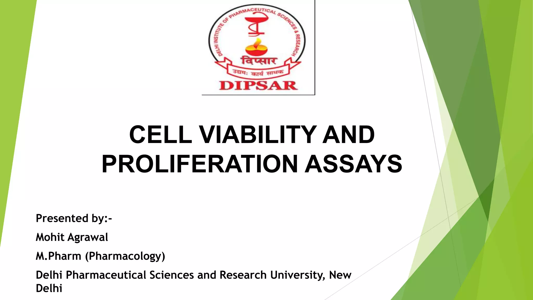 Cell viability and proliferation assays | PPTX