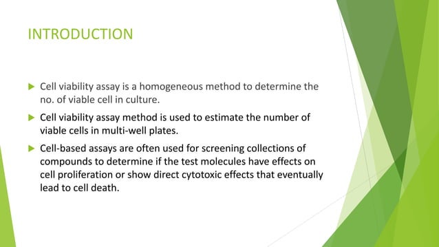 Cell viability and proliferation assays | PPTX | Biological Sciences | Science