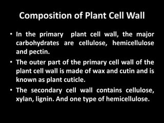 plant cell wall components and Composition | PPTX