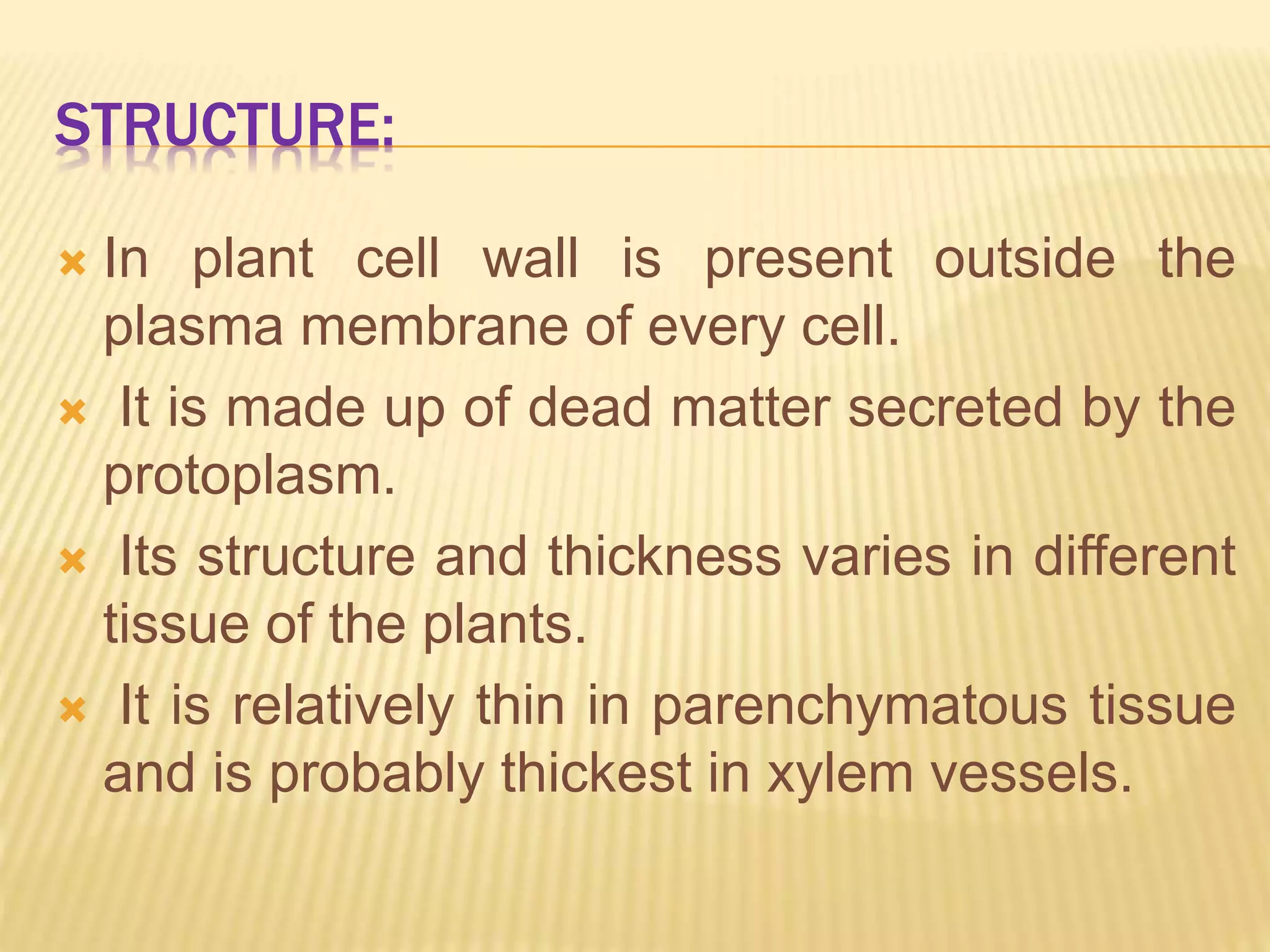 Cell wall structure and functions | PPTX