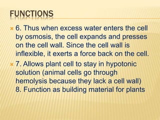Cell wall structure and functions | PPTX