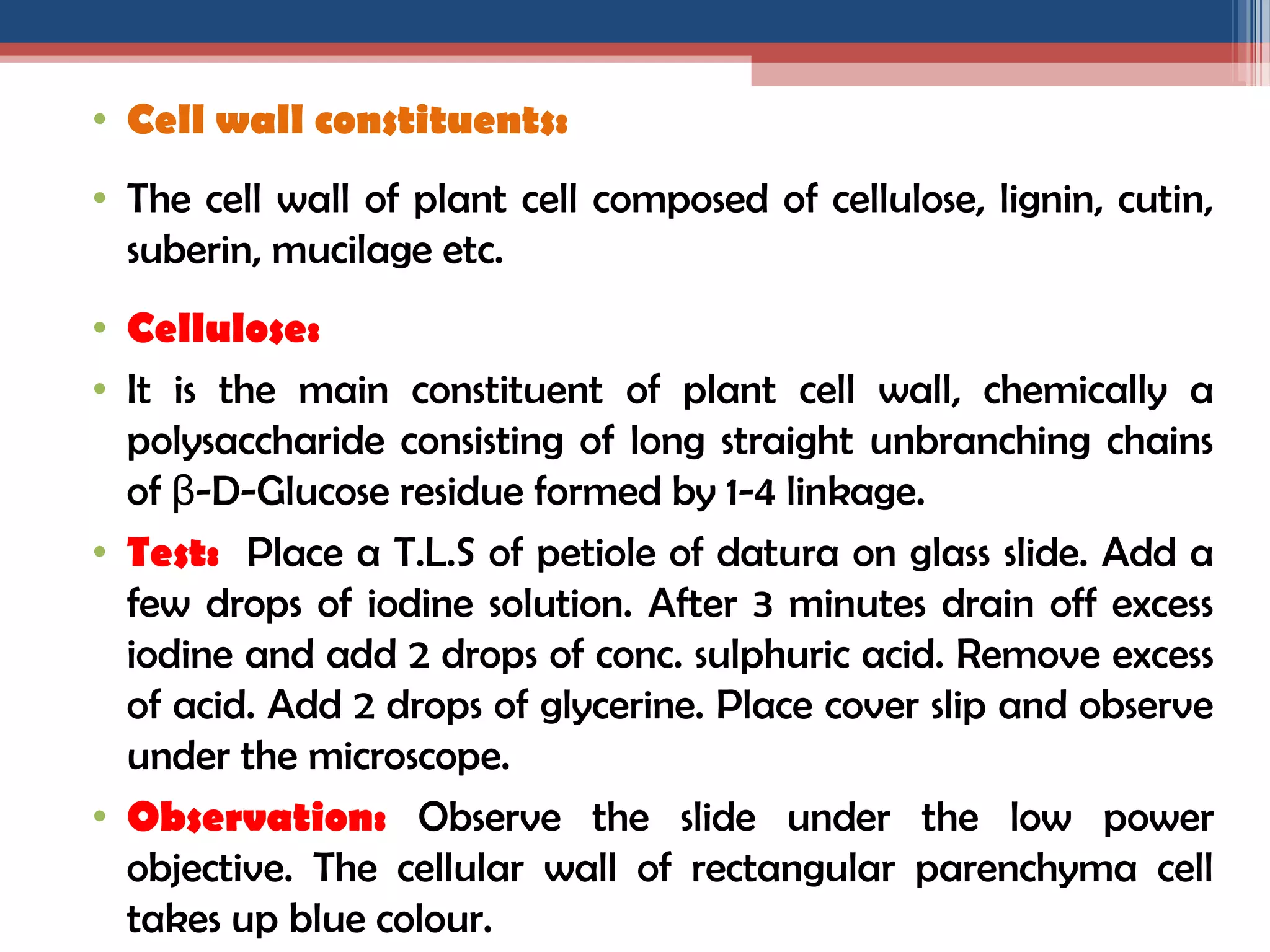 Cell wall composition and cell inclusions - Dr.U.Srinivasa, Professor ...