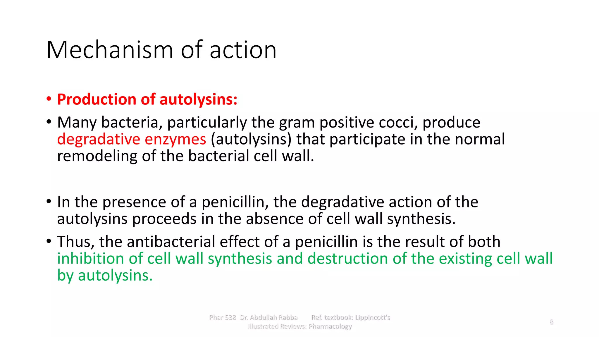 Pharmacology - Cell wall inhibitors 1 | PDF