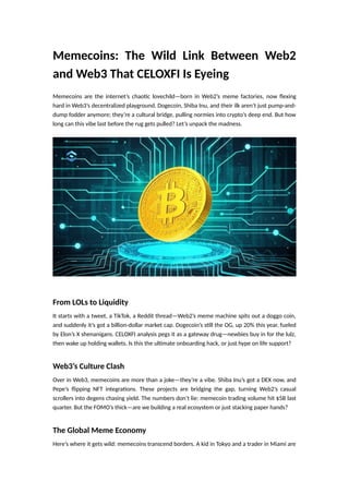Memecoins: The Wild Link Between Web2 and Web3 That CELOXFI Is Eyeing ...