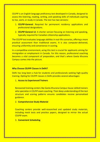 CELPIP Classes in Delhi A Gateway to Achieving Your Canadian Dream at ...