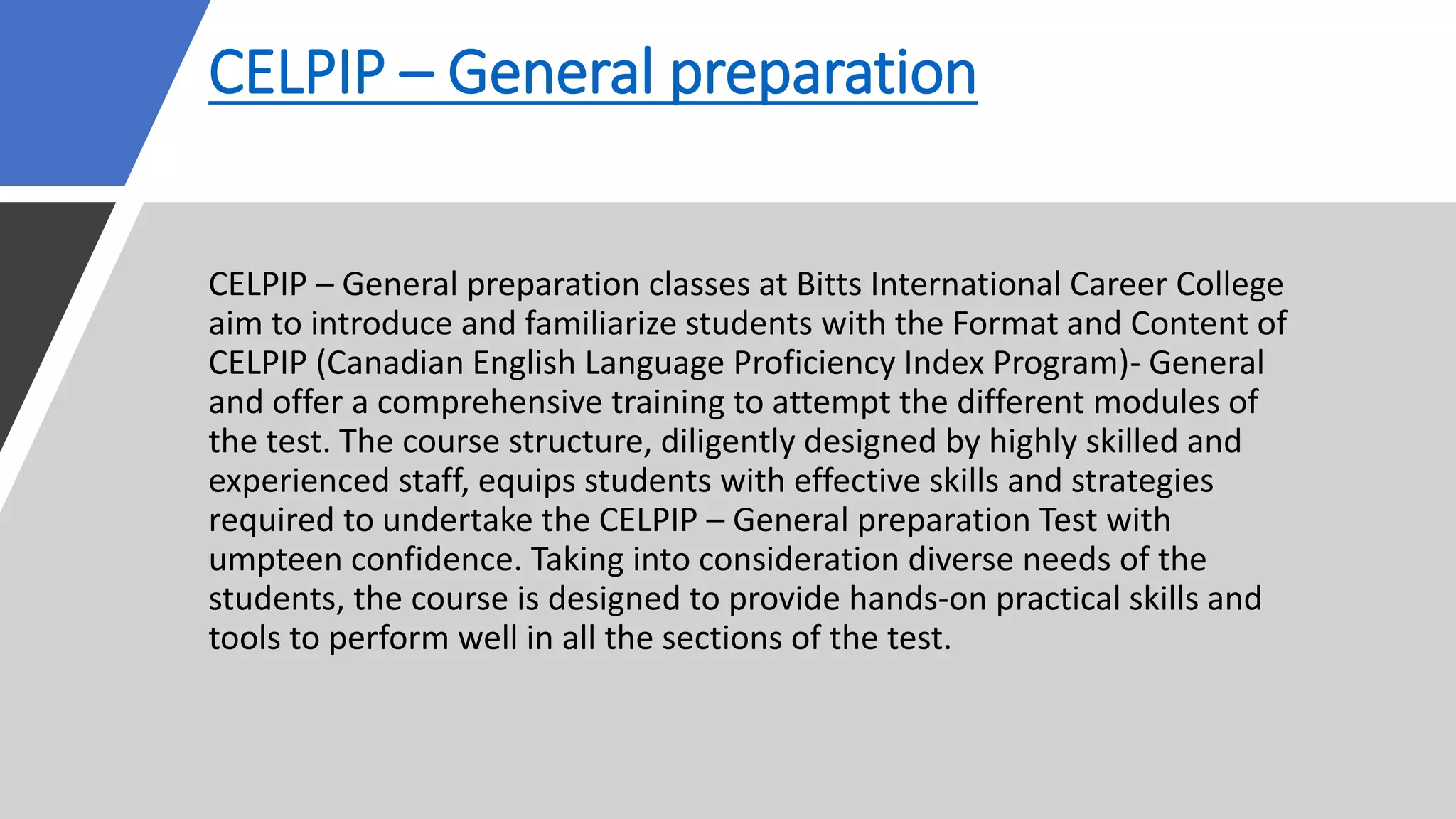 Celpip preparatory course | PPTX