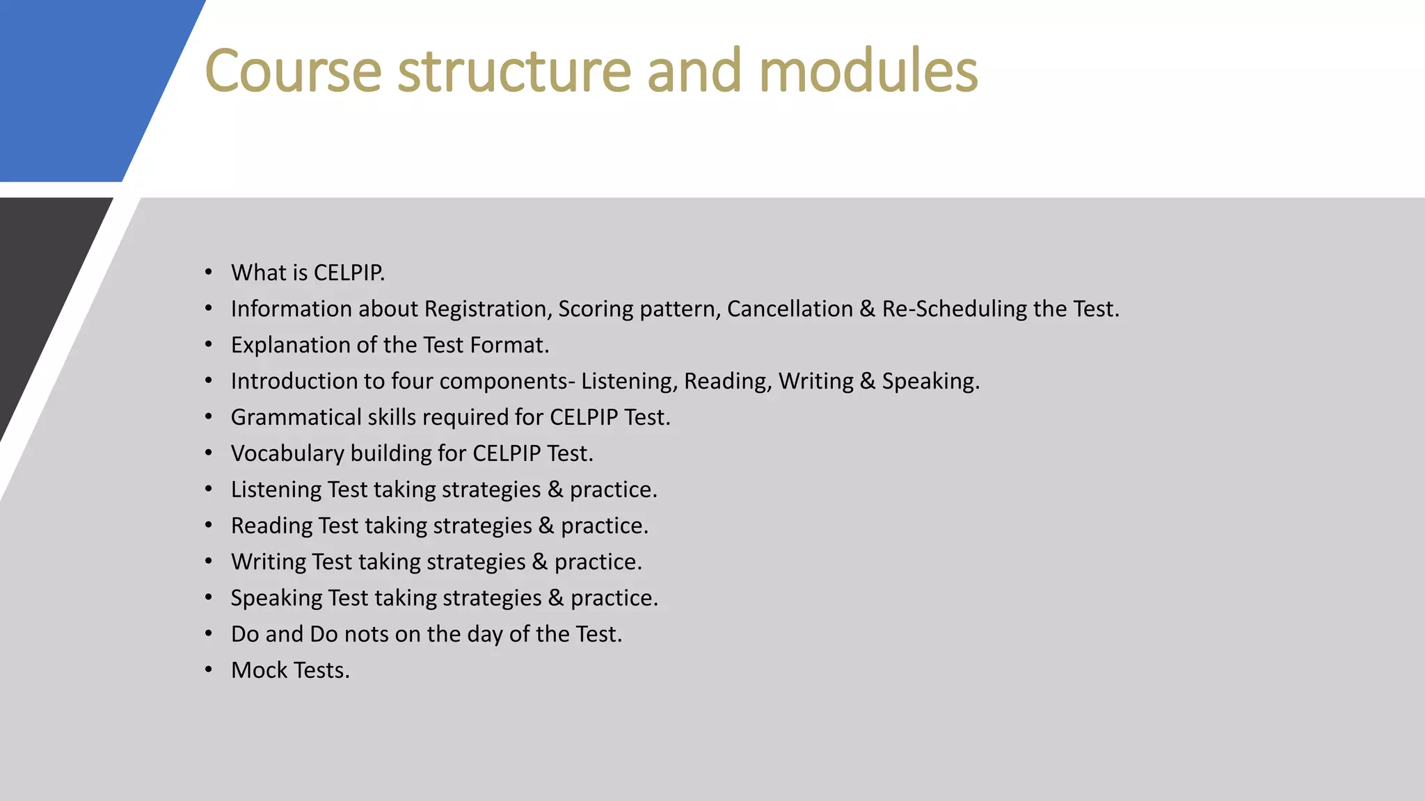 Celpip preparatory course | PPTX