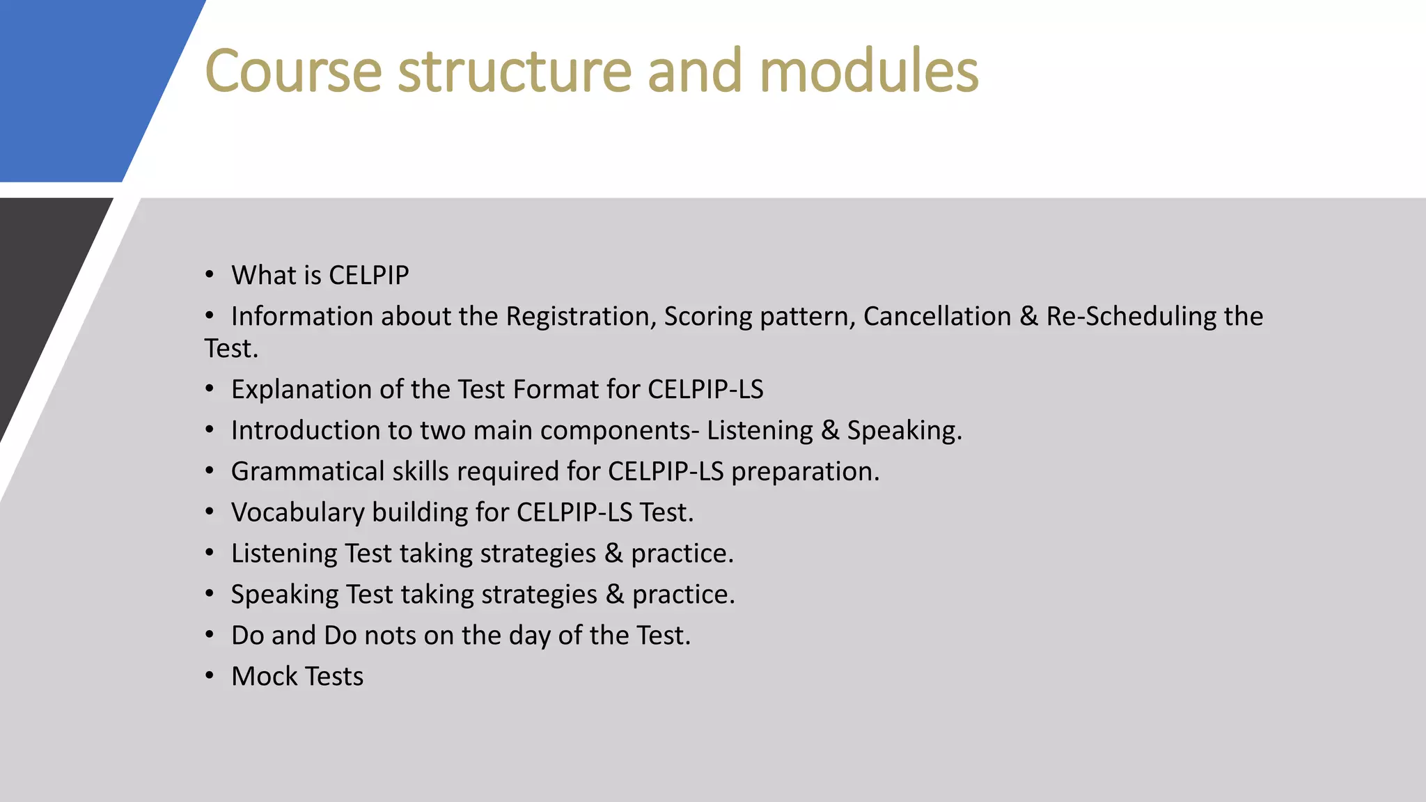 Celpip preparatory course | PPTX
