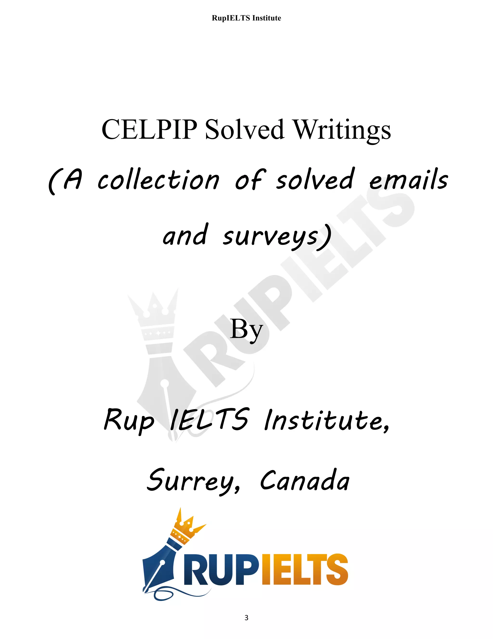 Celpip solved writings | PDF
