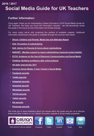 Social Media Guide for UK Teachers | PPTX