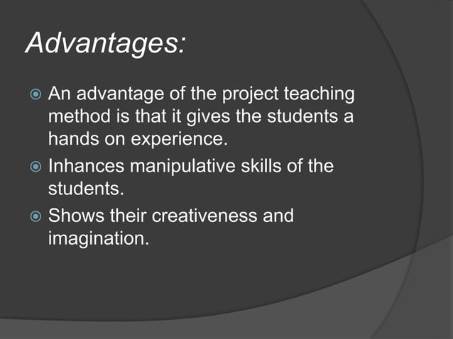 PROJECT METHOD (EXPLORATORY APPROACH) | PPTX
