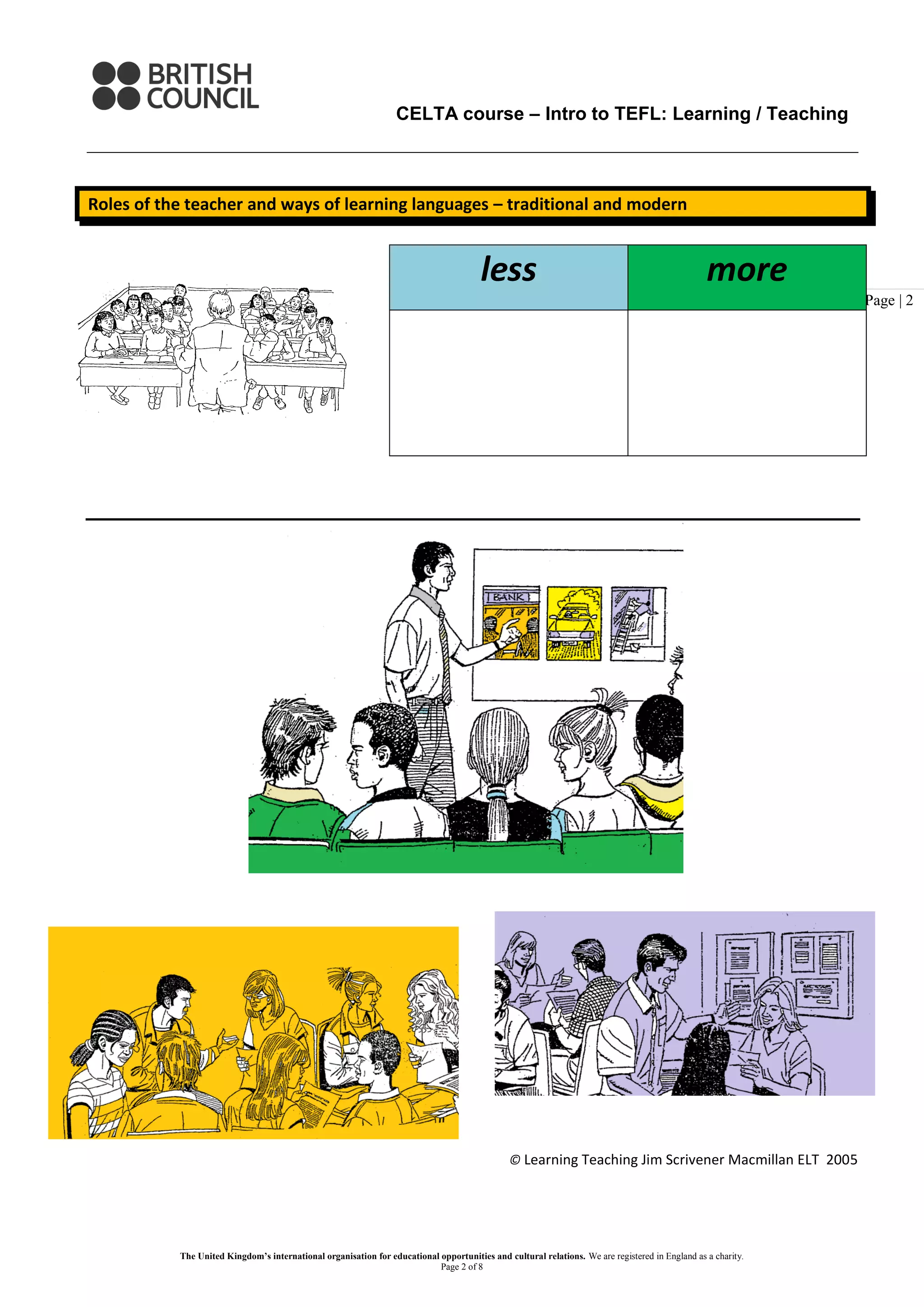British Council CELTA input materials for teacher training | PDF