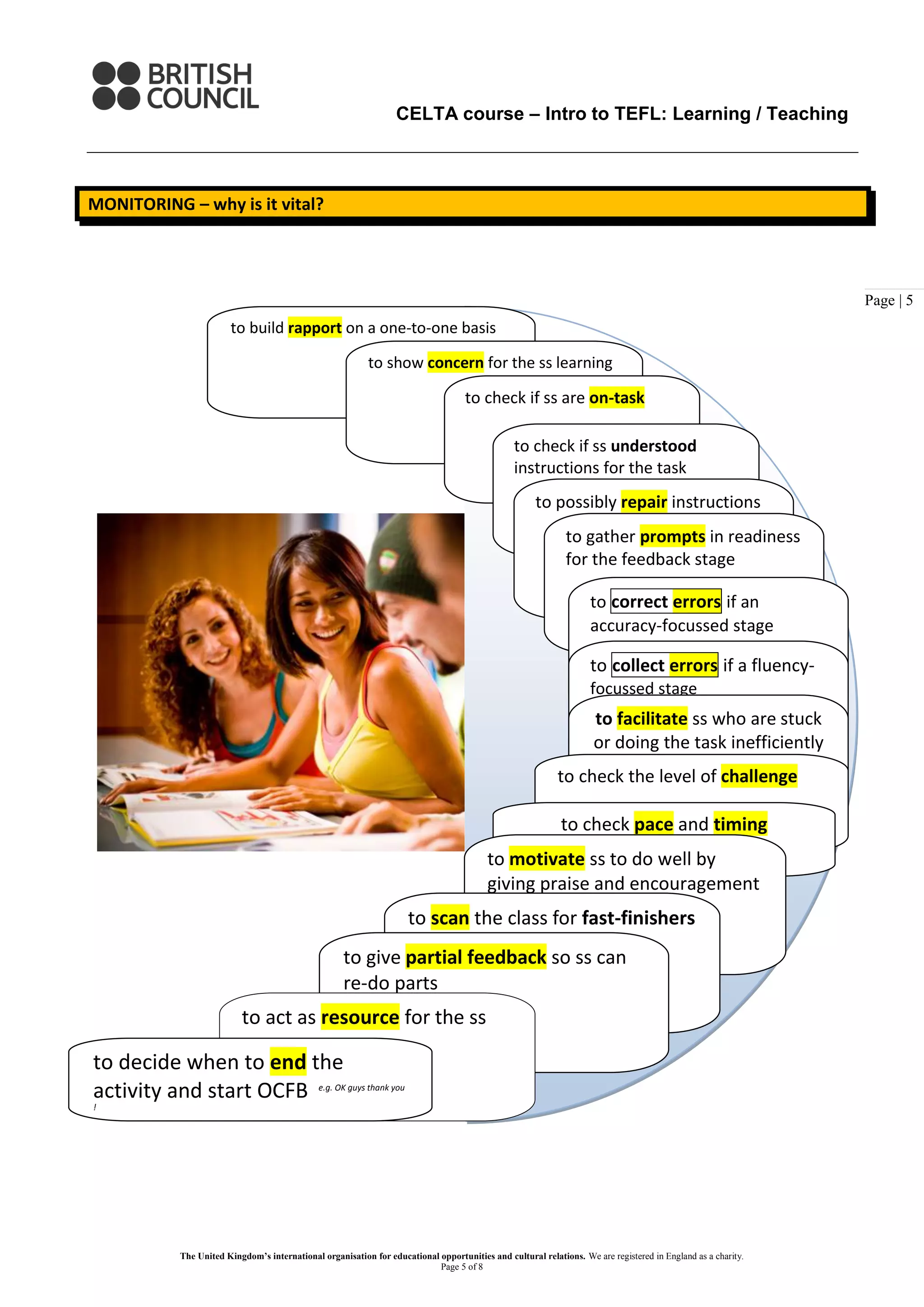 British Council CELTA input materials for teacher training | PDF