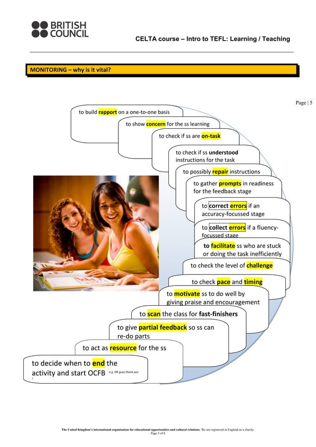 British Council CELTA input materials for teacher training | PDF