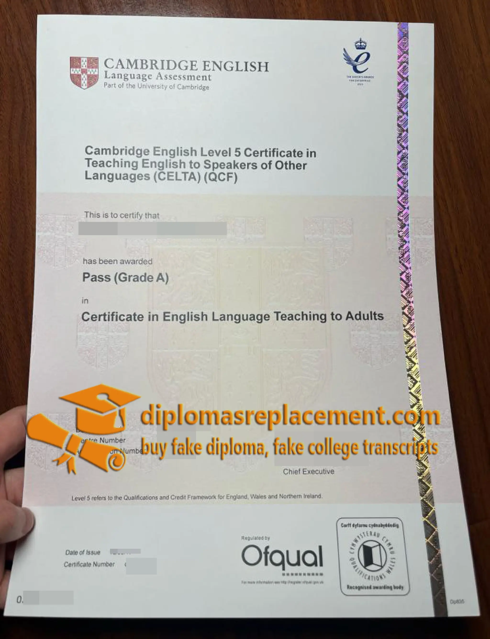 Where to buy a fake CELTA QCF Certificate.pdf
