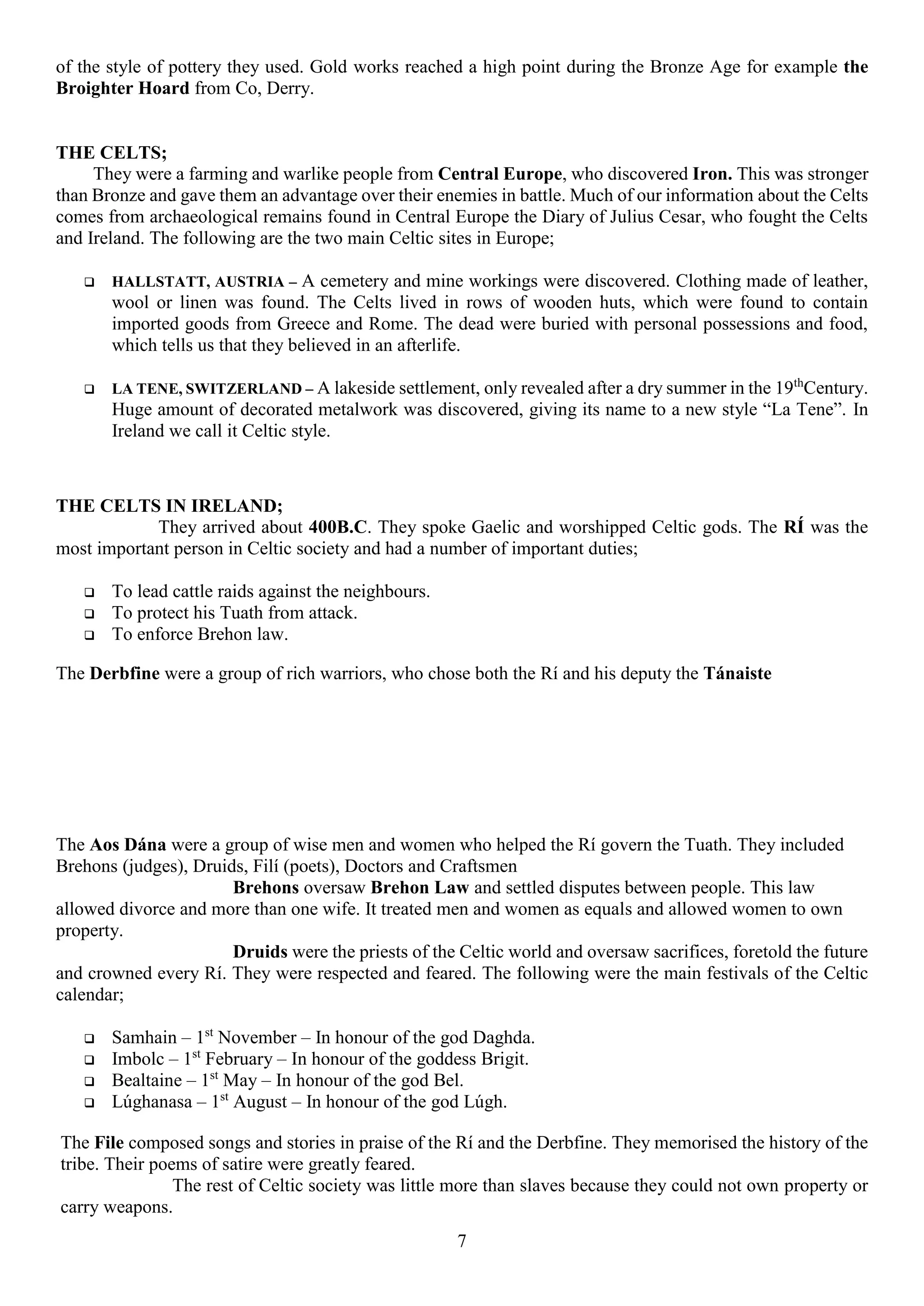 Stone Age, Bronze Age, Iron Age, Celtic and Early Christian Ireland | PDF