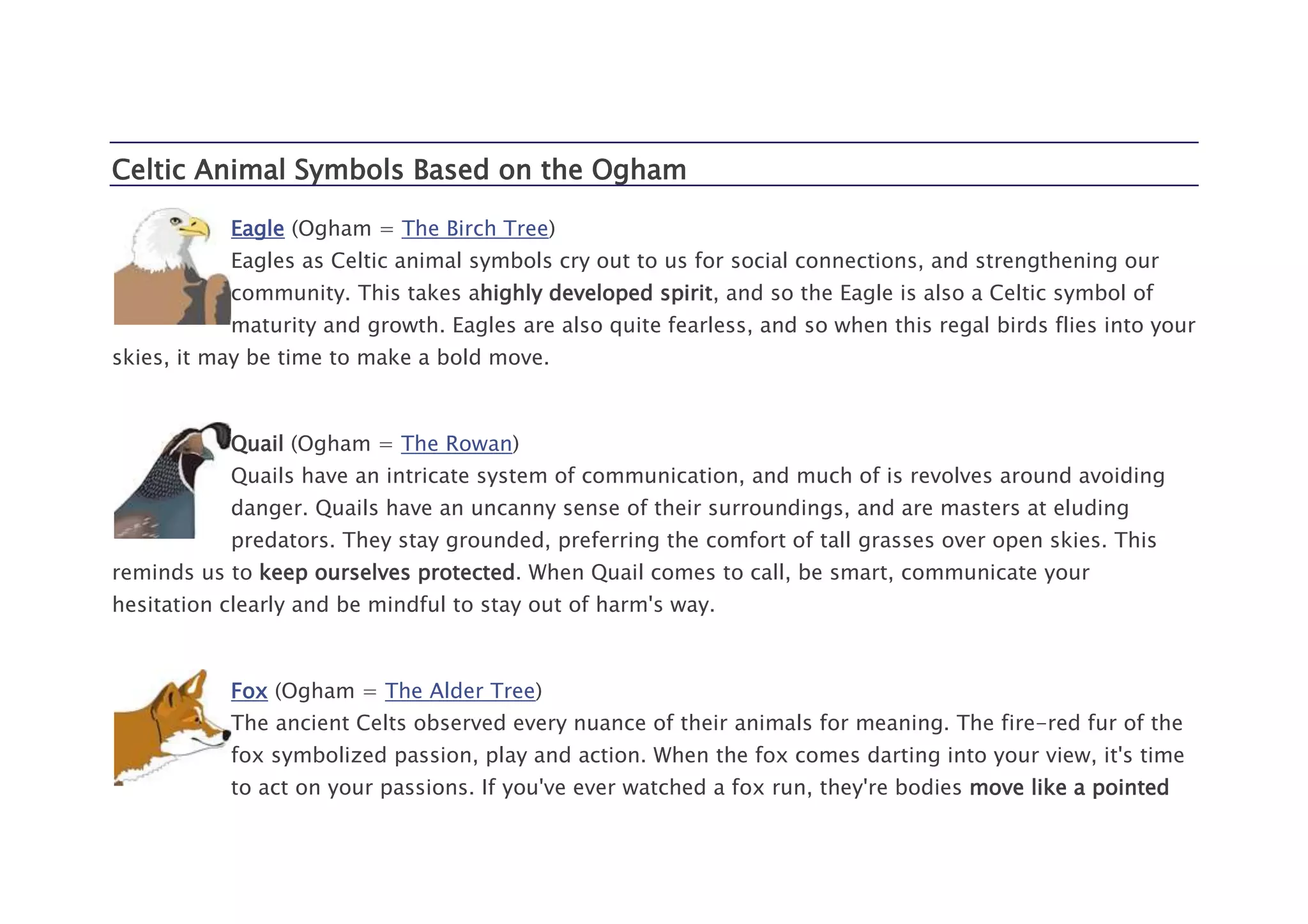 Celtic animal symbols based on the ogham | DOCX