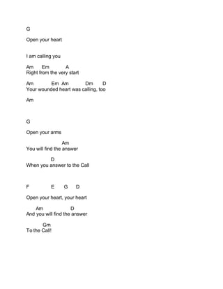 Celtic woman - the call chords | DOCX
