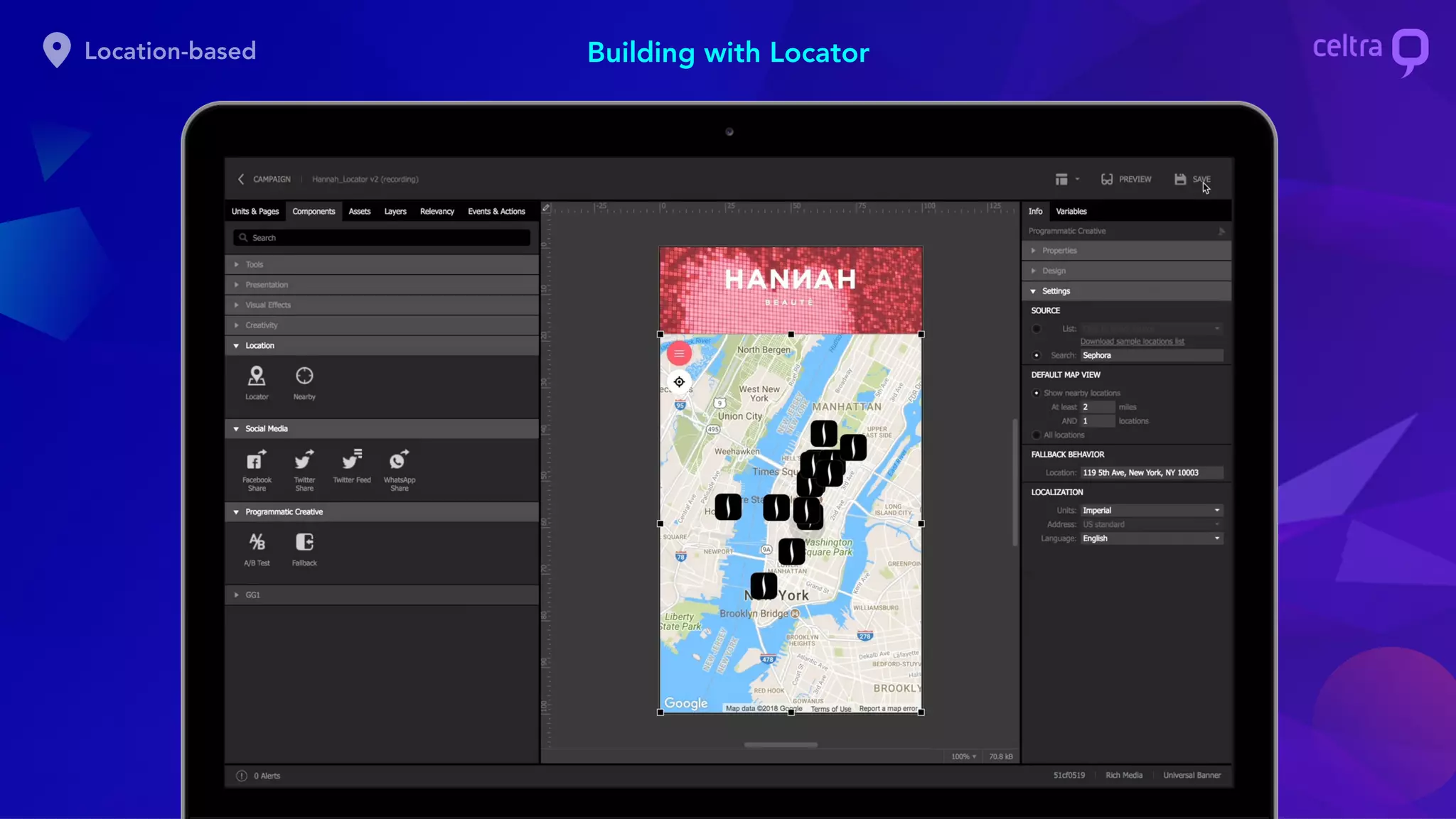 Celtra builder features - Location | PPT