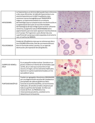 Célula Hematologícas | DOCX