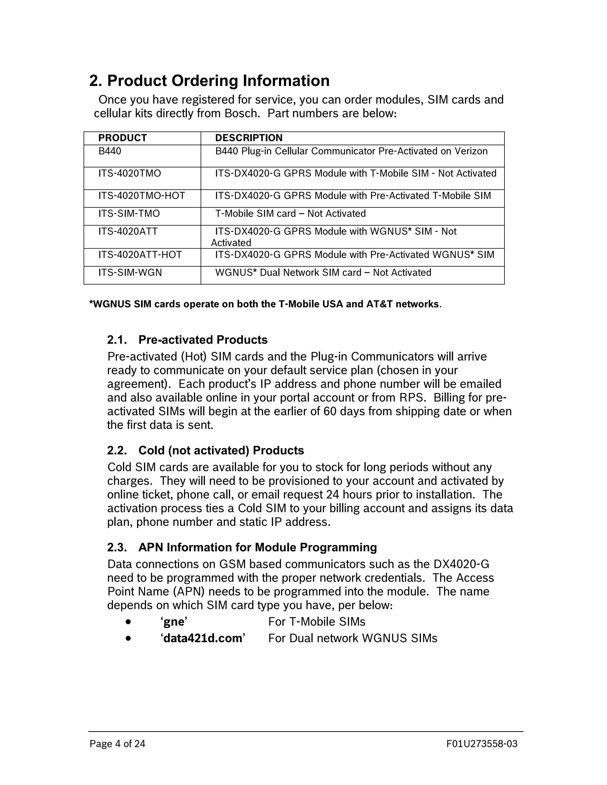 Celular setting up Series B BOSCH | PDF