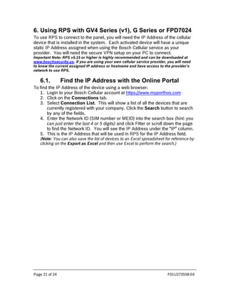 Celular setting up Series B BOSCH | PDF