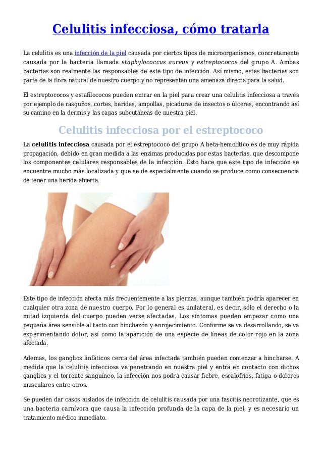 Qu Es La Celulitis Infecciosa Y Cmo Identificar