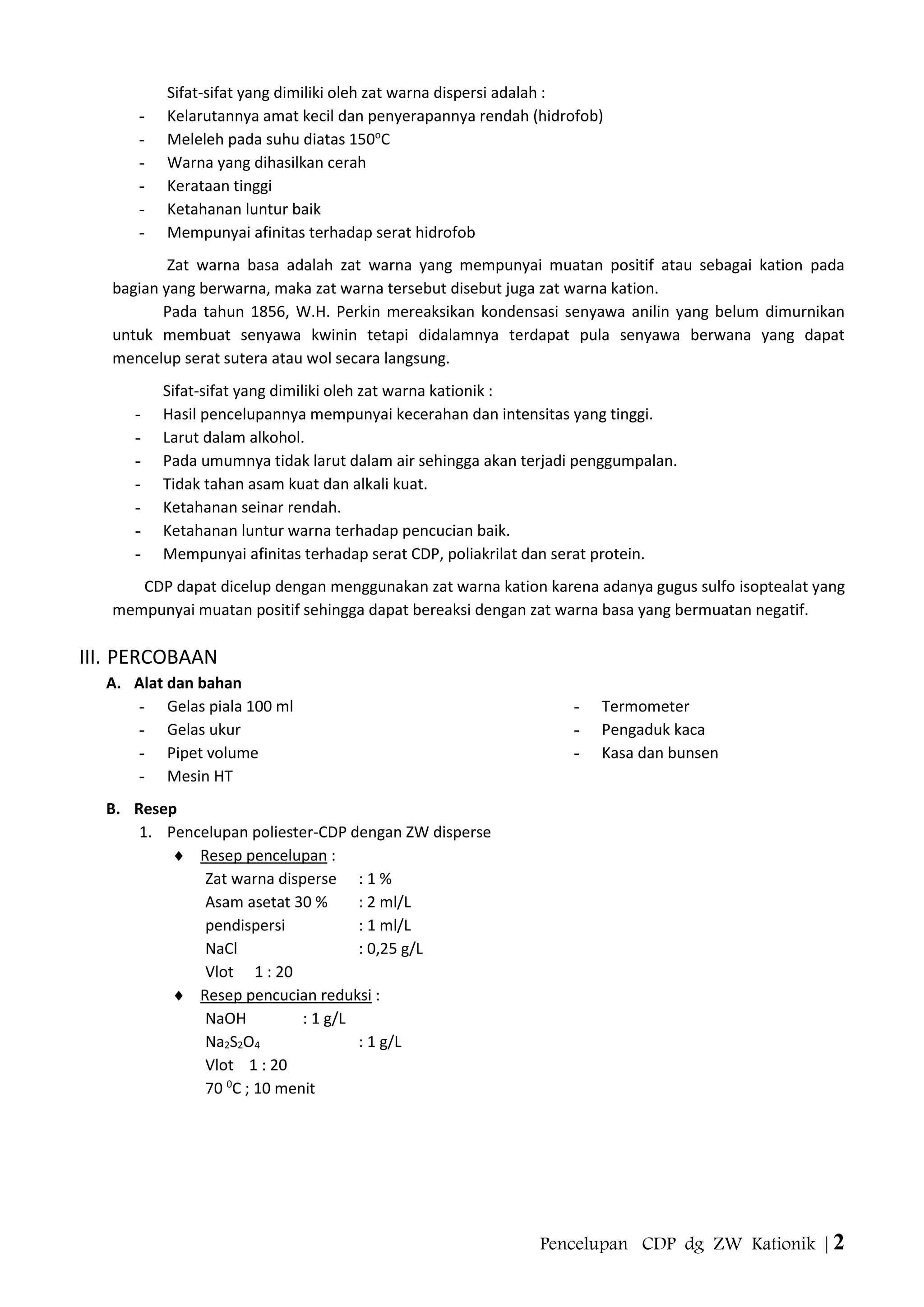 Celup cdp zw kationik | PDF