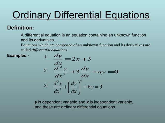 Introduction to Differential Equations | PPT | Physics | Science