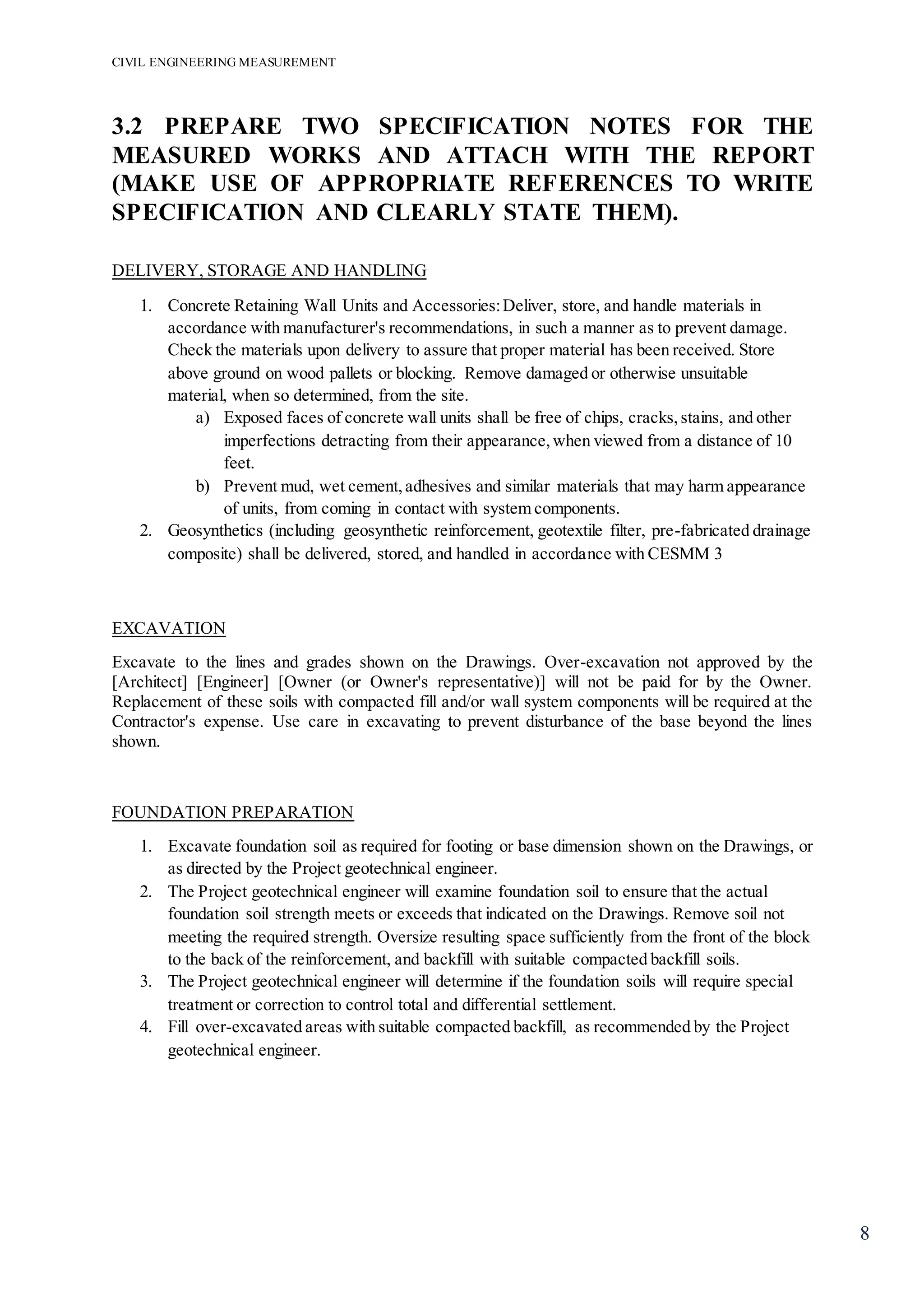 Civil Engineering Measurment | DOCX