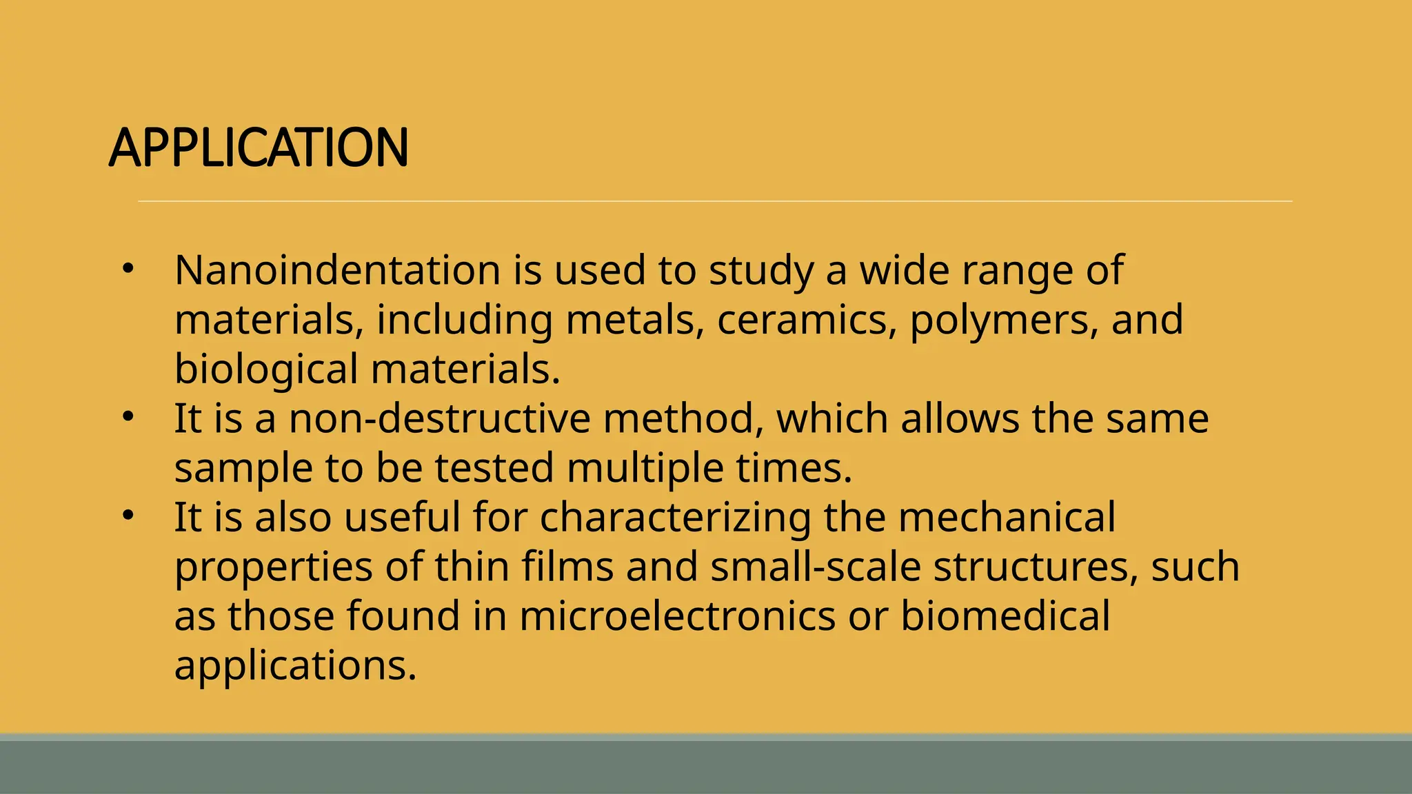 Nanoindentation technique for Small Materials | PPTX