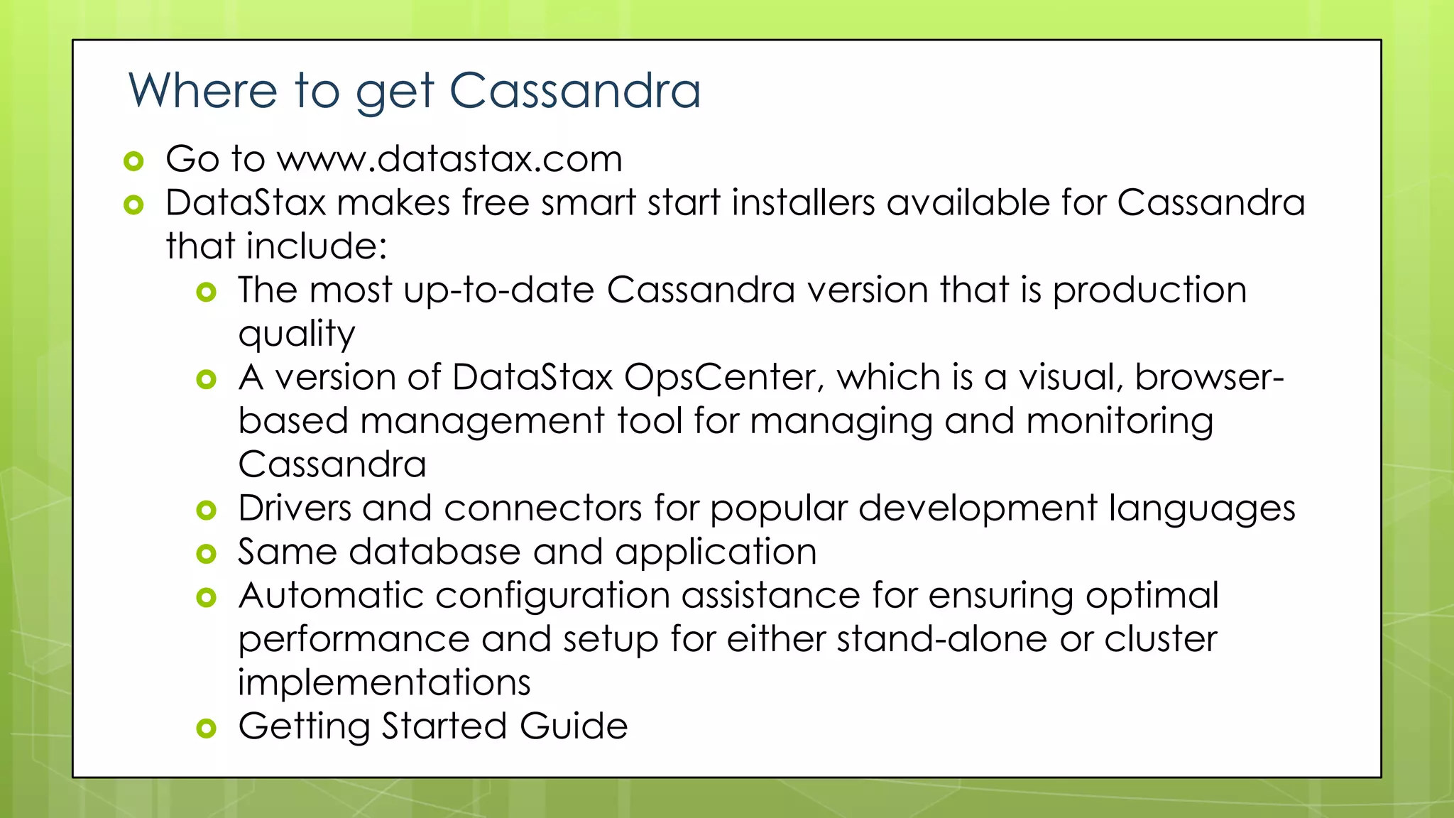 Managing Objects and Data in Apache Cassandra | PPT Managing Objects and Data in Apache Cassandra | PPT