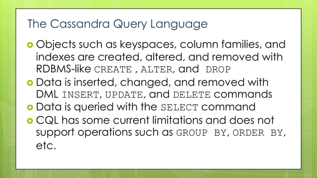 Managing Objects and Data in Apache Cassandra | PPT Managing Objects and Data in Apache Cassandra | PPT