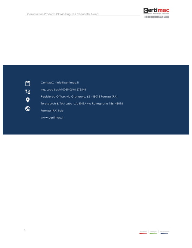 F.A.Q on CE Marking of Construction Products_CertiMaC | PDF